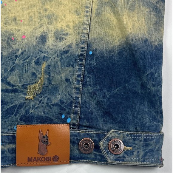 Makobi | Jackets & Coats | Makobi Mens Small Denim Jean Jacket Acid ...
